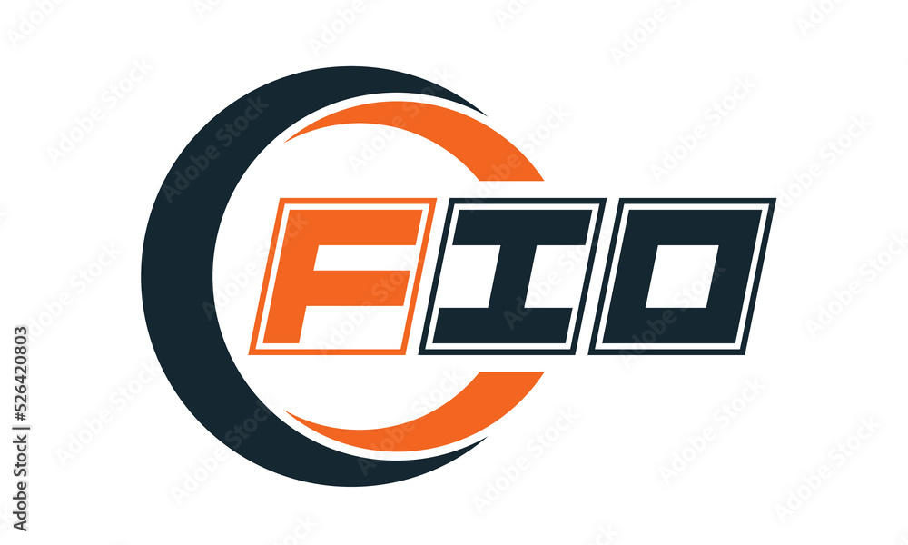FIO three-letter circle logo design. custom font logo vector template ...