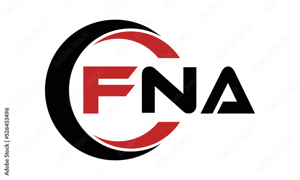 FNA three letter swoosh logo design vector template | monogram logo ...
