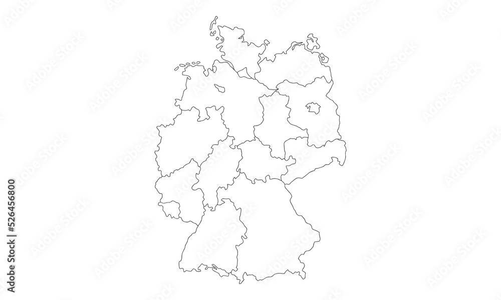 white background of German map with line art design Stock Vector ...