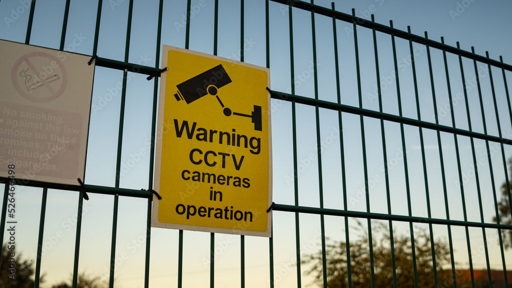 Warning CCTV cameras in operation sign Stock Photo | Adobe Stock