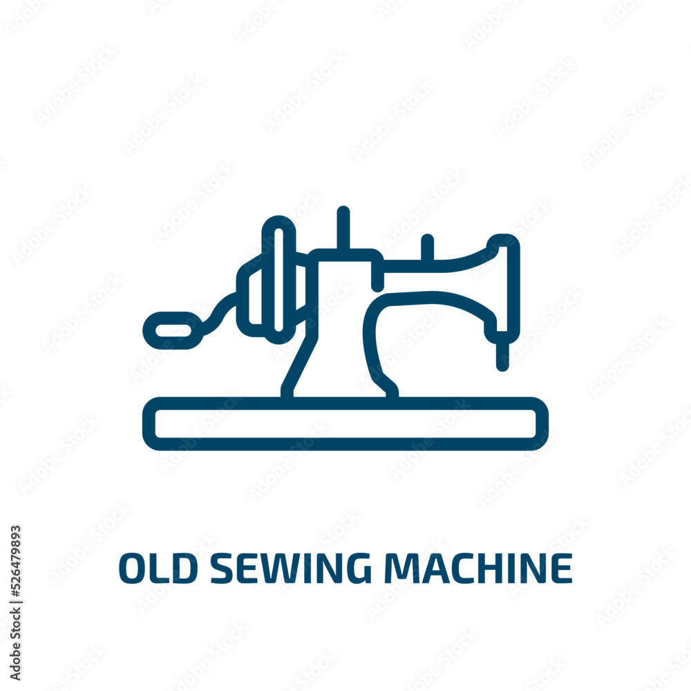 old sewing machine icon from sew collection. Thin linear old sewing ...
