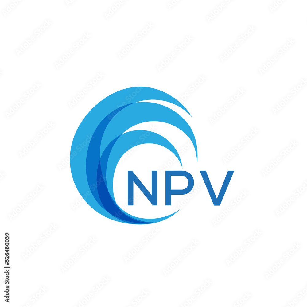 NPV letter logo. NPV blue image on white background. NPV Monogram logo ...