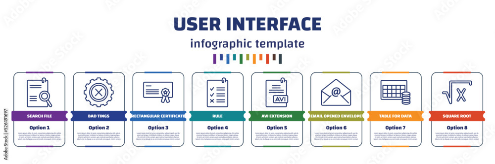 infographic template with icons and 8 options or steps. infographic for user interface concept ...