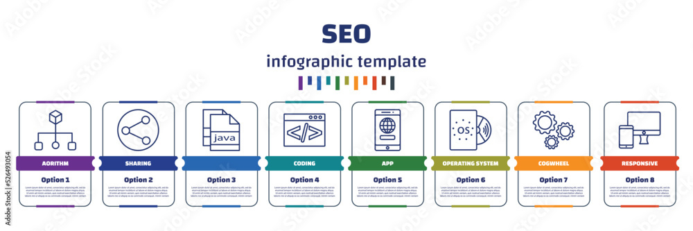 infographic template with icons and 8 options or steps. infographic for ...