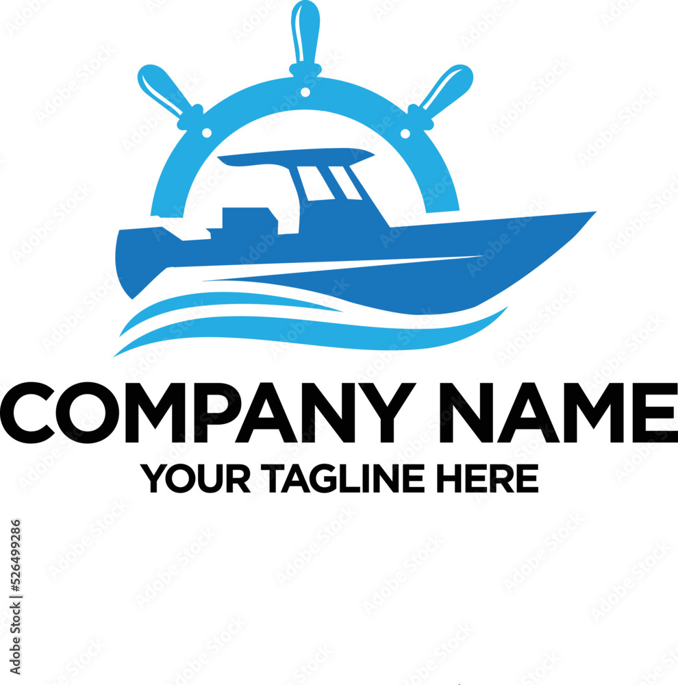 Marine and speed boat logo design Stock Vector | Adobe Stock