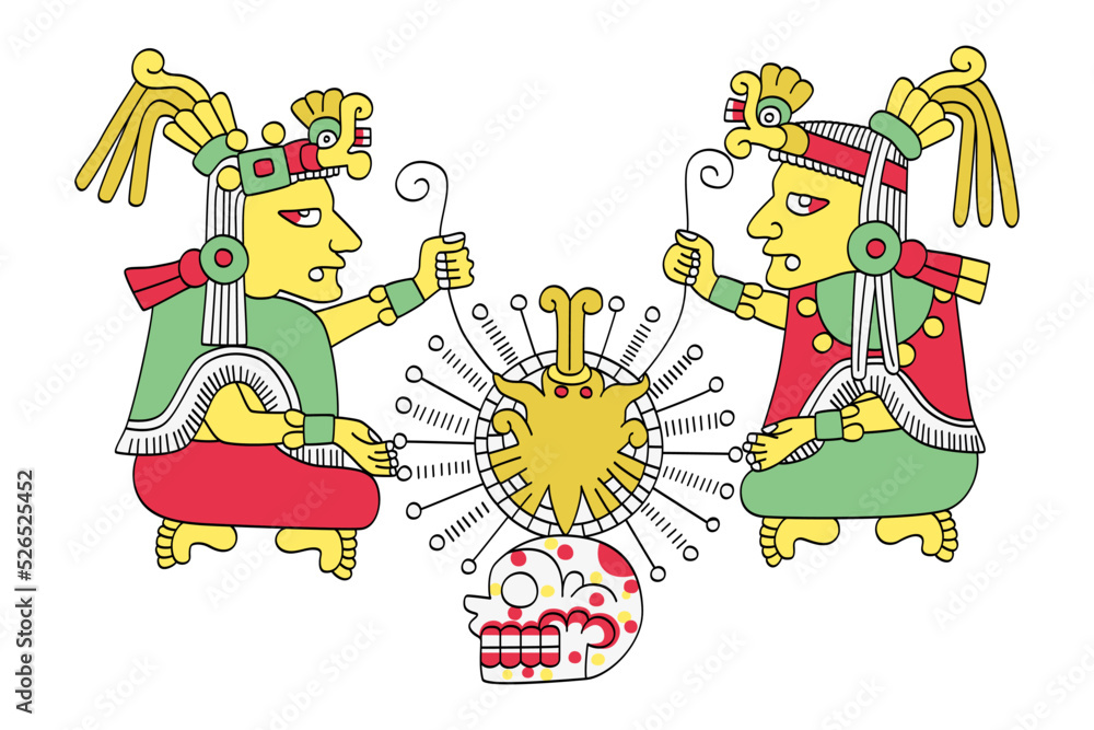 Vektor Ometeotl, dual gods in Aztec mythology. Ometecuhtli and ...