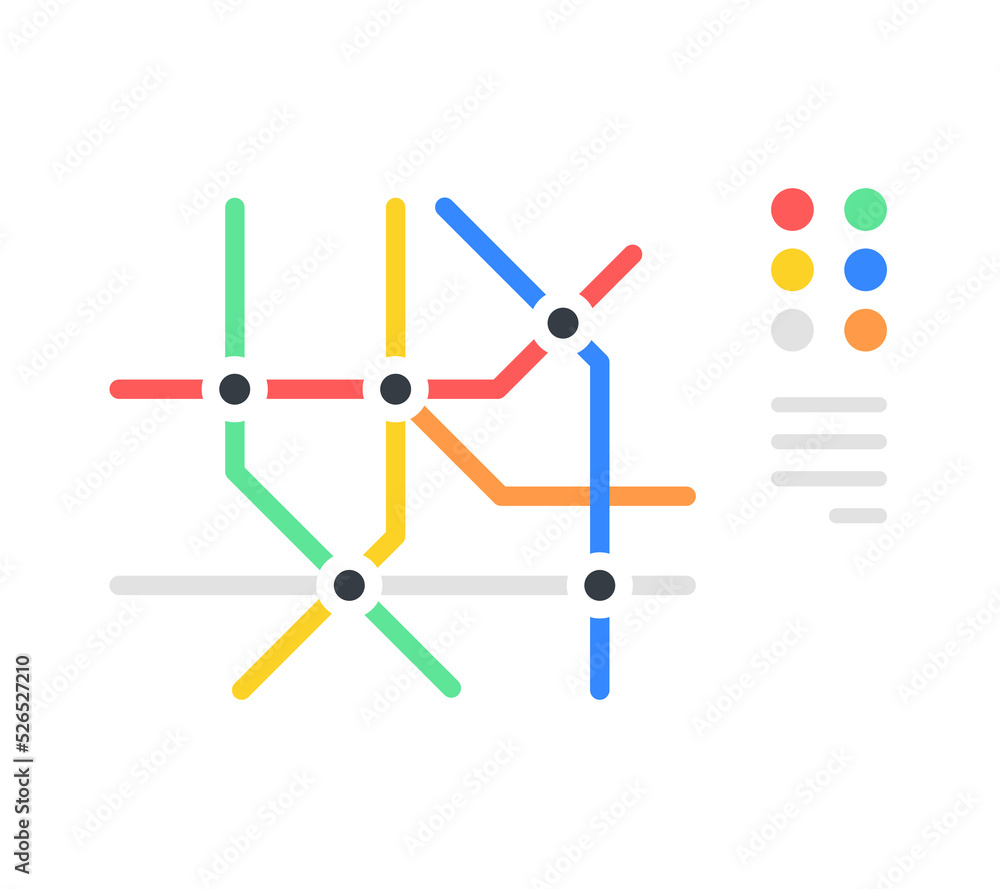Vector de Stock Subway map. Underground route, metro plan, tube map ...