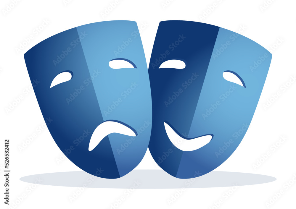Sad and happy face mask Stock Vector | Adobe Stock