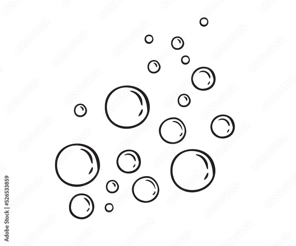 Bubble doodle water vector illustration design template. Outline simple ...