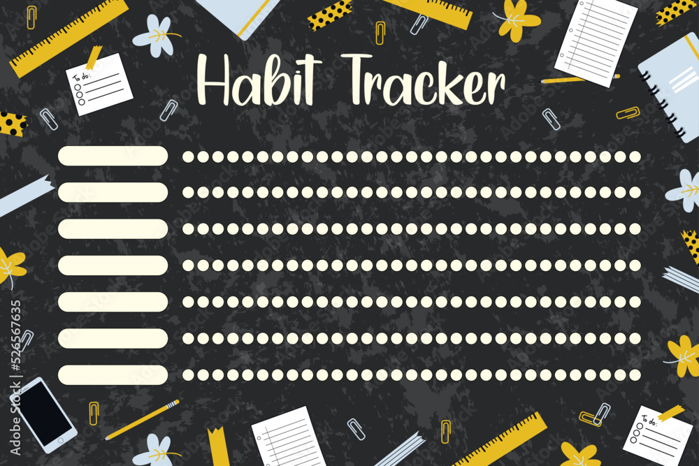 Monthly planner A4 template. Emotion schedule, habbit tracker ...