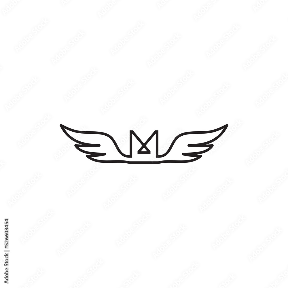 M letter with wing logo design vector Stock Vector | Adobe Stock