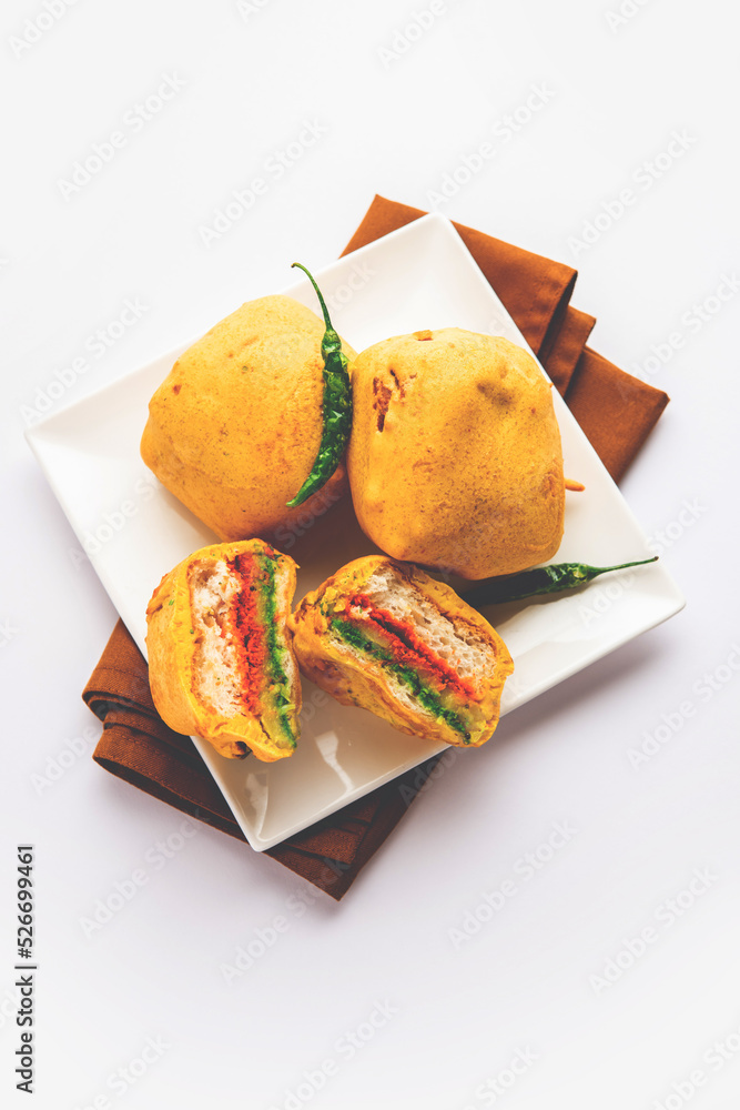 Ulta Vada Pav is made with a spicy potato stuffed bun, called pav ...