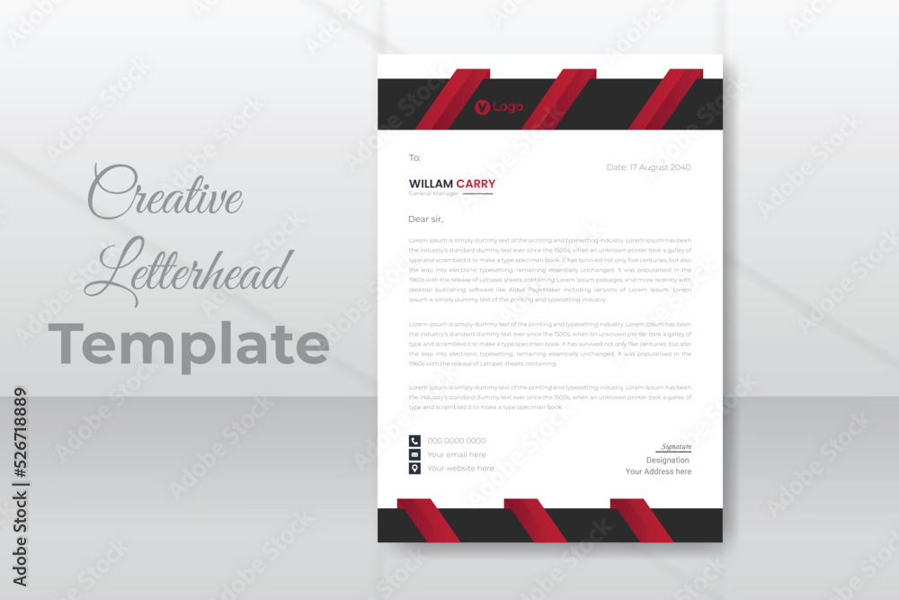 Professional business company letterhead template design Stock Vector ...
