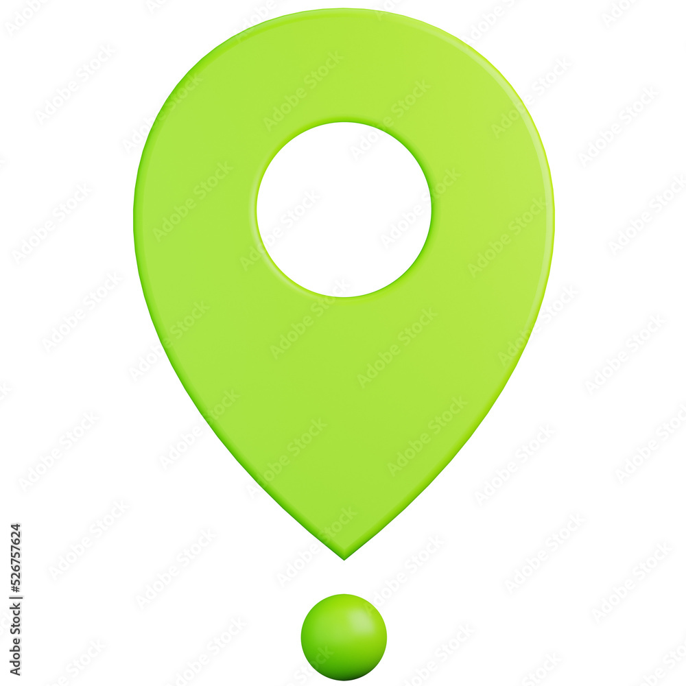 green map pointer on transparent background. 3D Illustration Stock ...