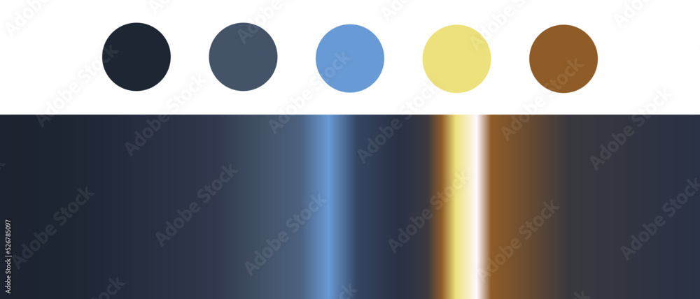 Blue- gold chrome color palette with gradient and primary colors for ...