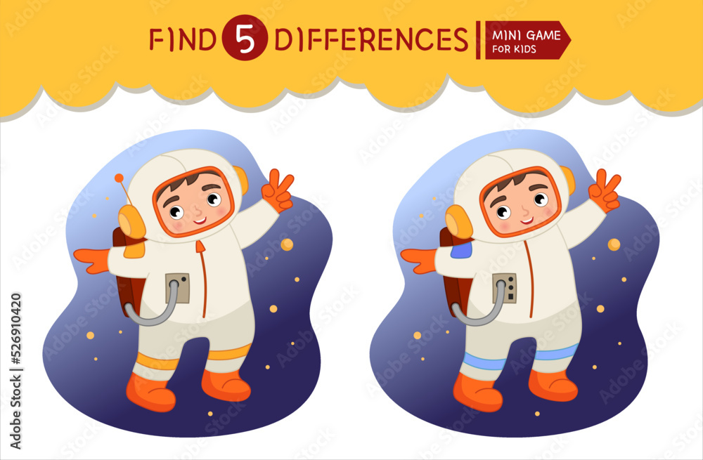 Find differences. Educational game for children. Cartoon vector ...