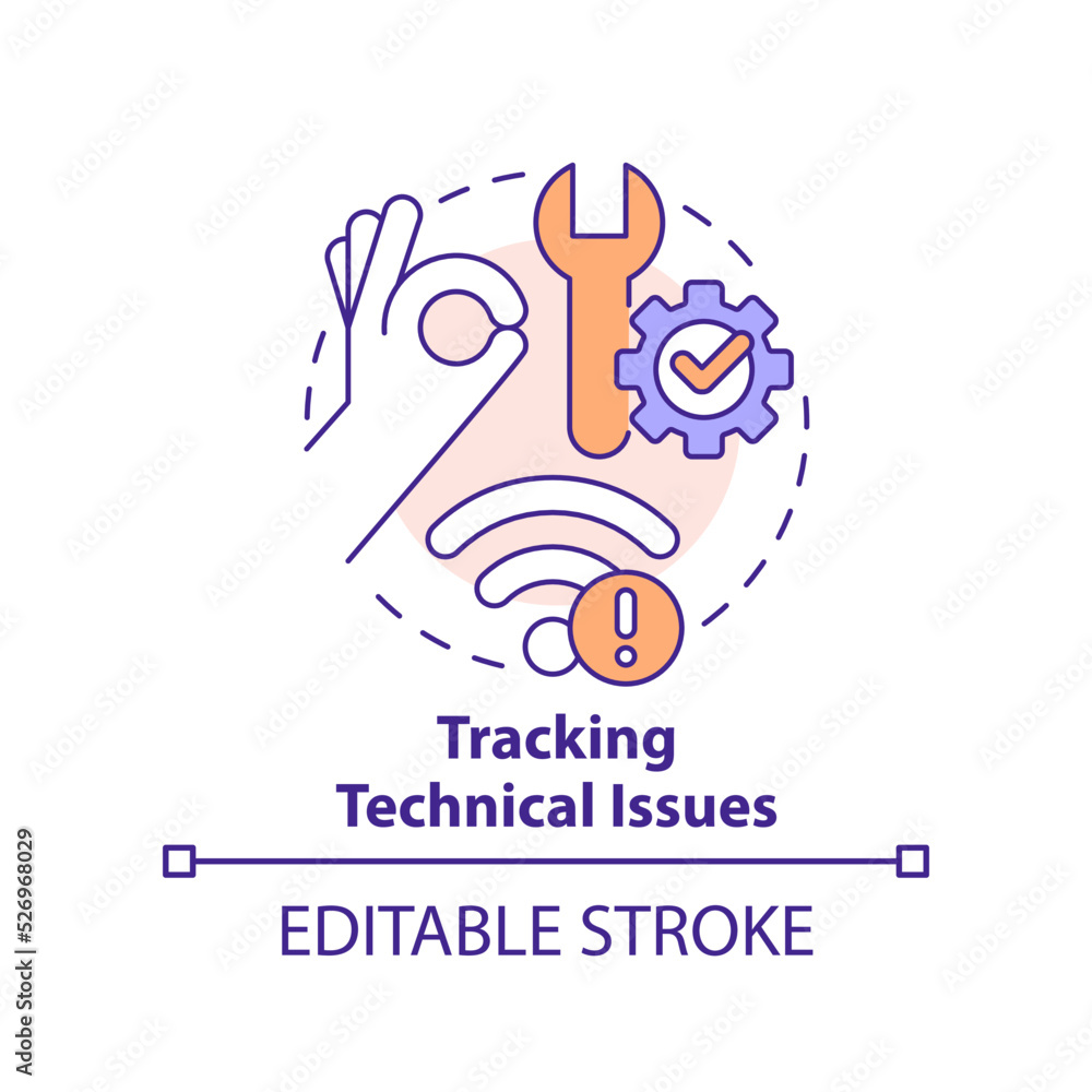 Tracking technical issues concept icon. E-learning stress abstract idea ...