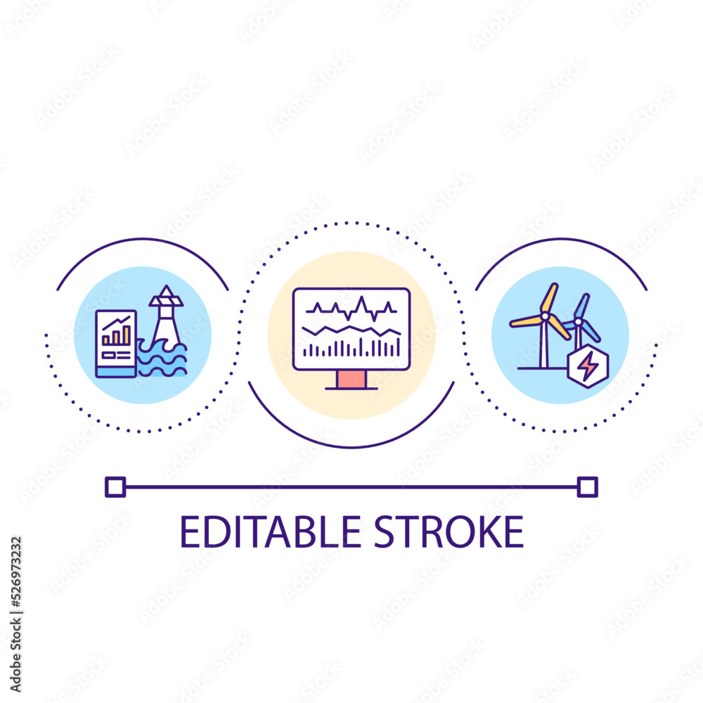 Efficiency of renewable energy sources loop concept icon. Sustainable ...