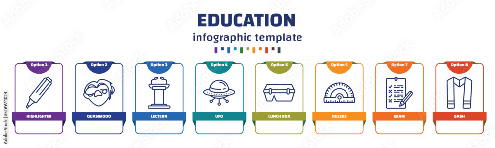 infographic template with icons and 8 options or steps. infographic for ...