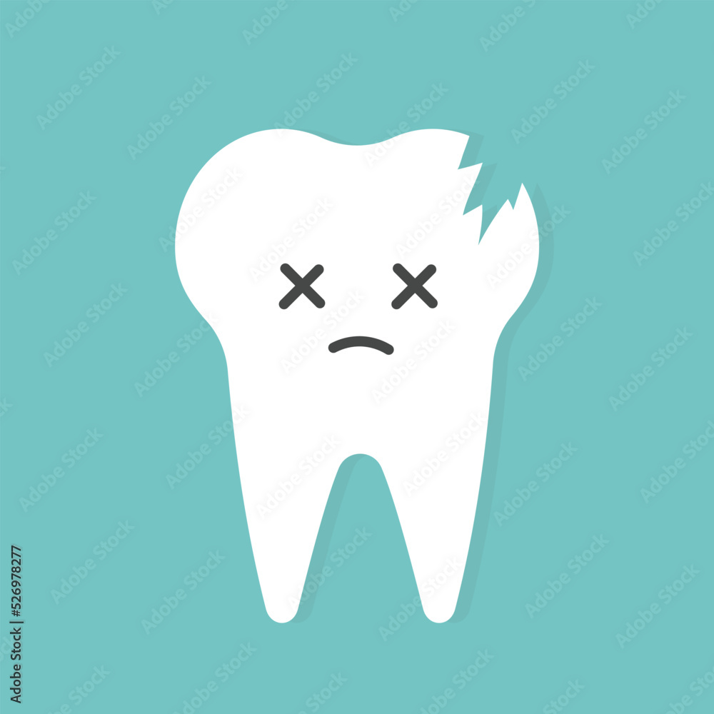 Bad habits. Unhealthy tooth character with coffee and cigarette. Vector ...