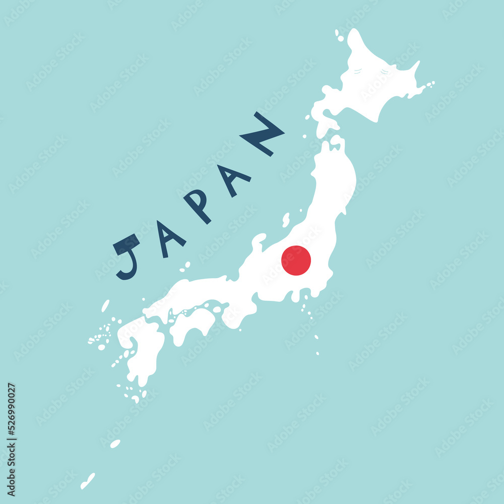 Vector de Stock Vector hand drawn stylized map of Japan. East map ...