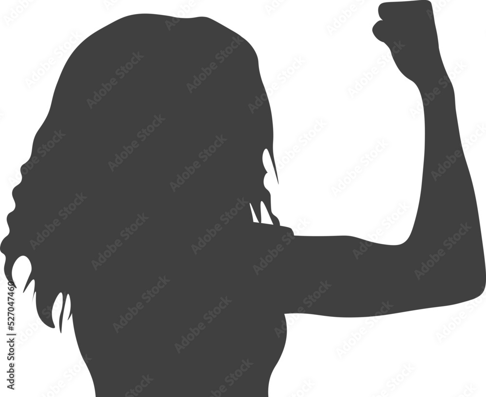 silueta de mujer mostrando el brazo, mujer empoderada, gesto de mujer ...