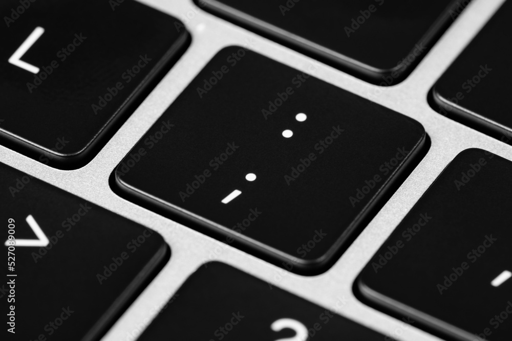 "Semi-Colon" and "Colon" key on keyboard Stock Photo | Adobe Stock