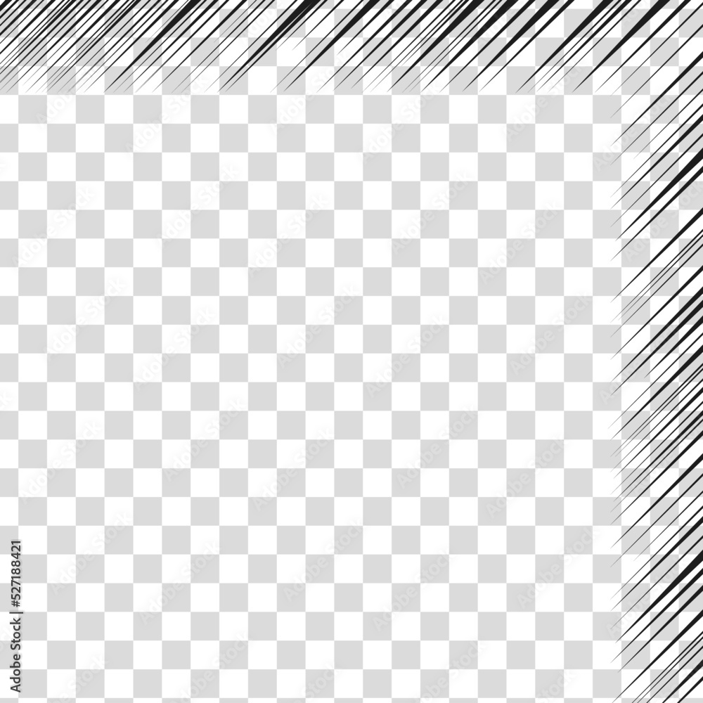 Manga comic effect on transparent background. Motion radial lines for ...