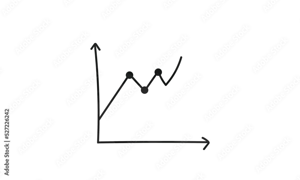 Line chart finance analytic clipart. Simple line chart with dots ...