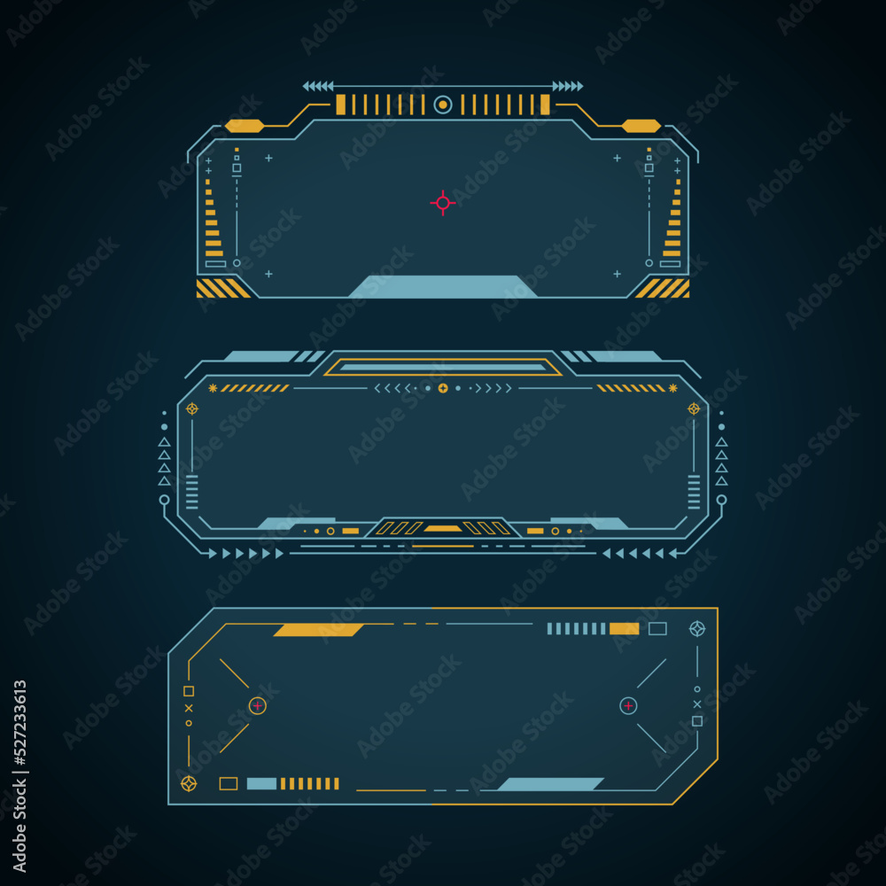 Hud frames. Futuristic hud interface. Data information infographic. Sci-fi concept design ...