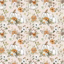 Flower And Pumpkin Seamless Pattern Free Stock Photo - Public Domain ...