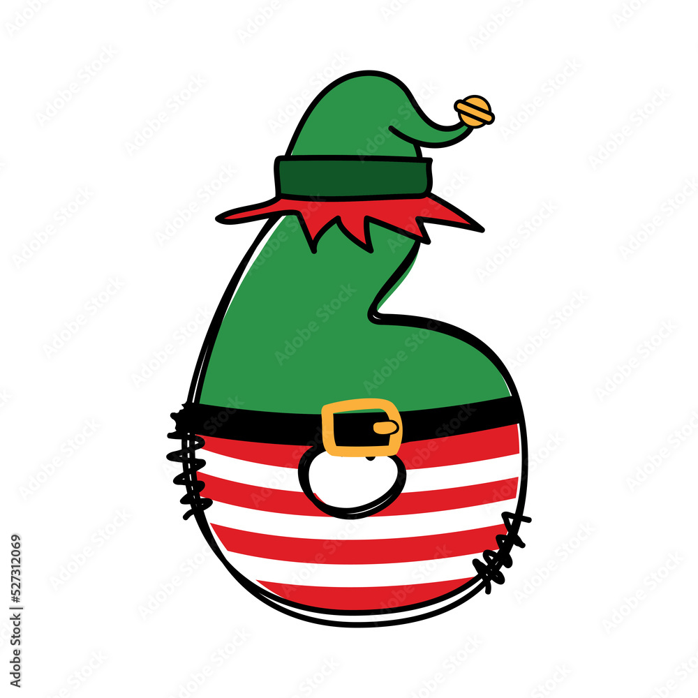 Christmas number 6, Christmas Grinch Numbers Six, Cute Xmas Numbers ...