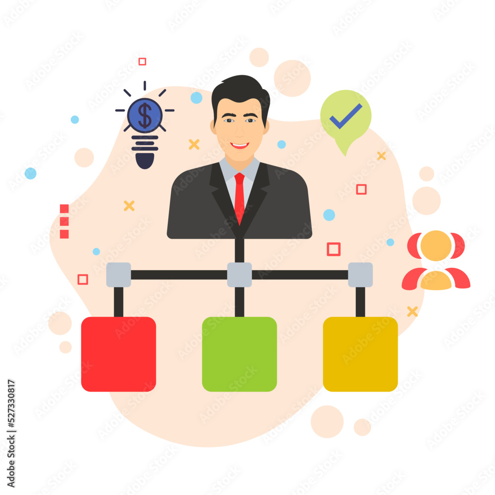 corporation flowchart stock illustration, Company hierarchy chart ...