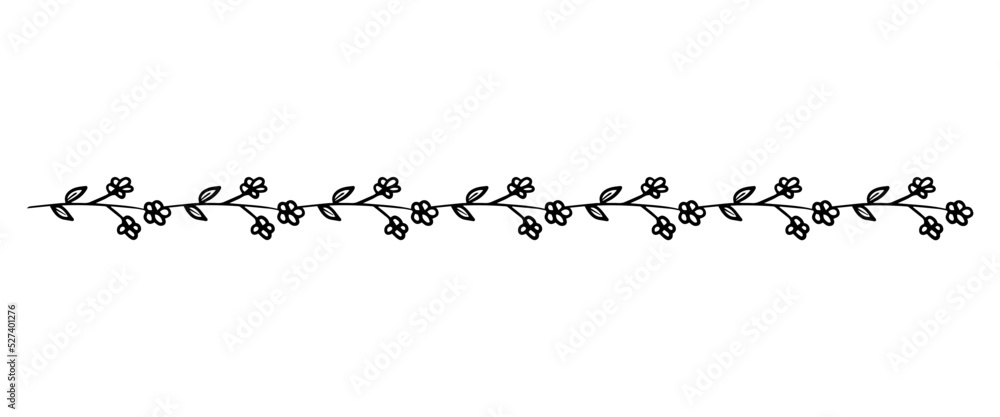 floral border divider Stock Vector | Adobe Stock