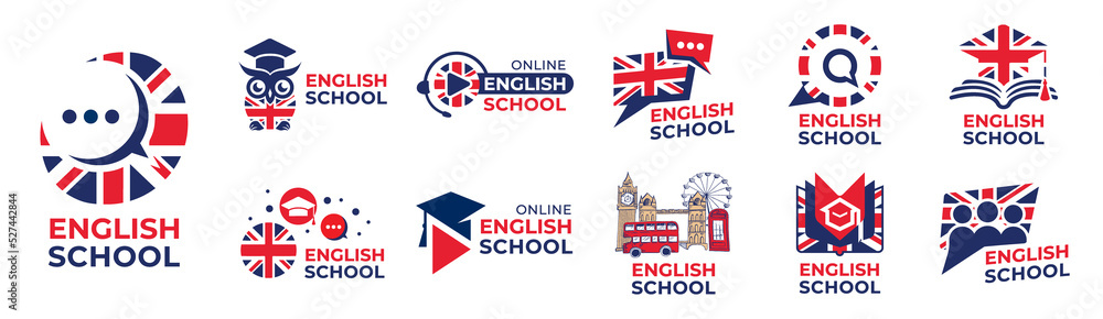 Vector logo of the English language school Stock Vector | Adobe Stock