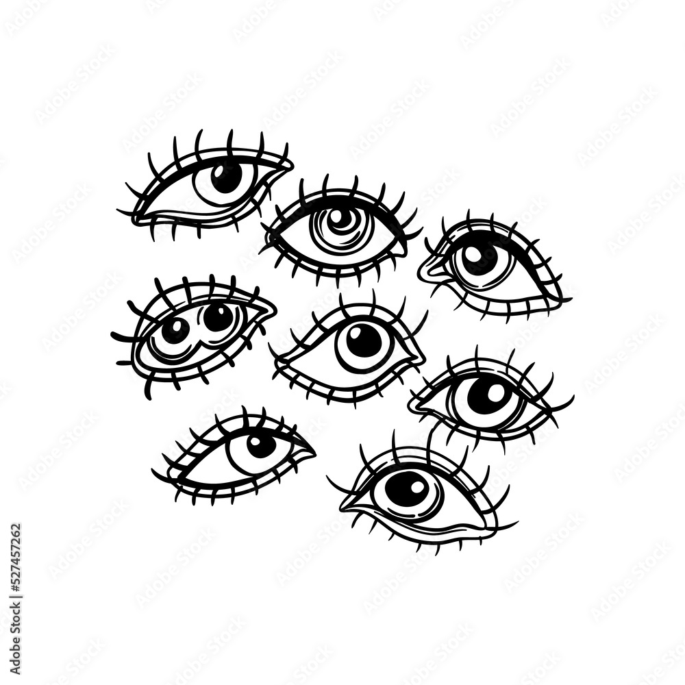 Blackwork tattoo flash. Eye of Providence. Masonic symbol. All seeing ...