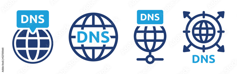 DNS icon set. Internet, network symbol. Technology concept. Stock ...