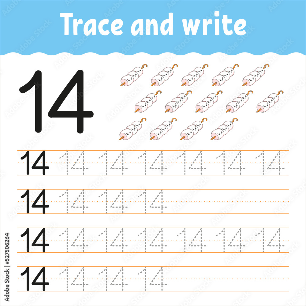 Learn Numbers. Trace and write. Handwriting practice. Learning numbers ...