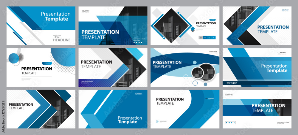 set abstract business presentation cover background design template and cover page design for ...