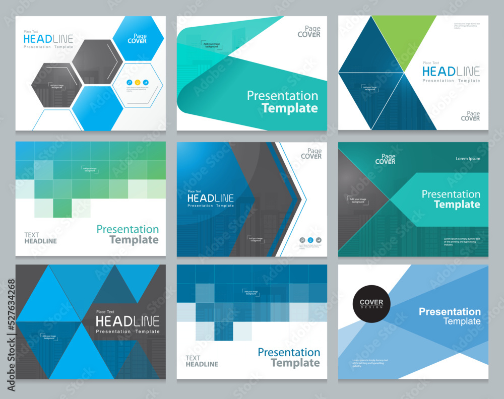 set abstract business presentation cover background design template and ...