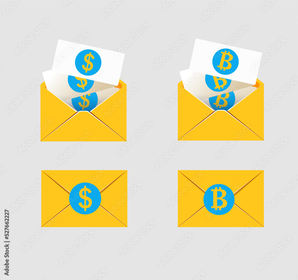 open mail envelope icon set with marker new message isolated on grey ...