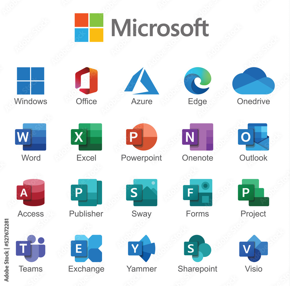Foto Logos Microsoft Office do Stock | Adobe Stock Foto Logos Microsoft Office do Stock | Adobe Stock