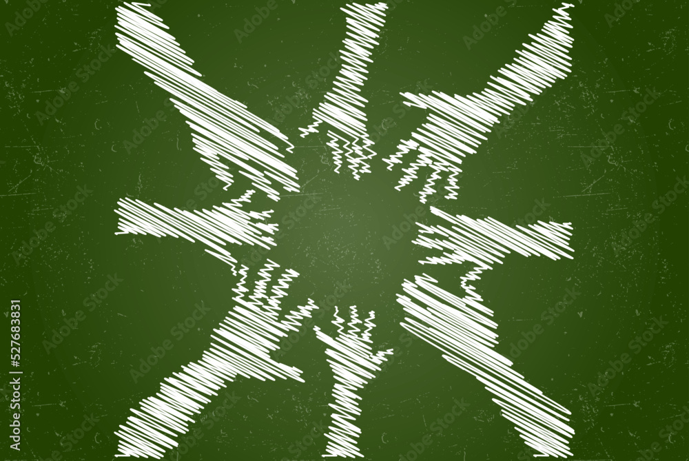 Group of people gathering hands chalk effect vector silhouette, kid ...