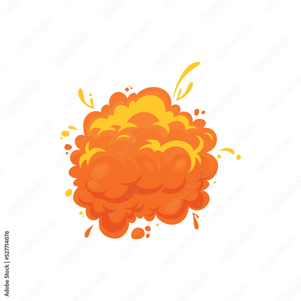 Atomic bomb explosive detonation isolated fat cartoon icon. Vector boom ...