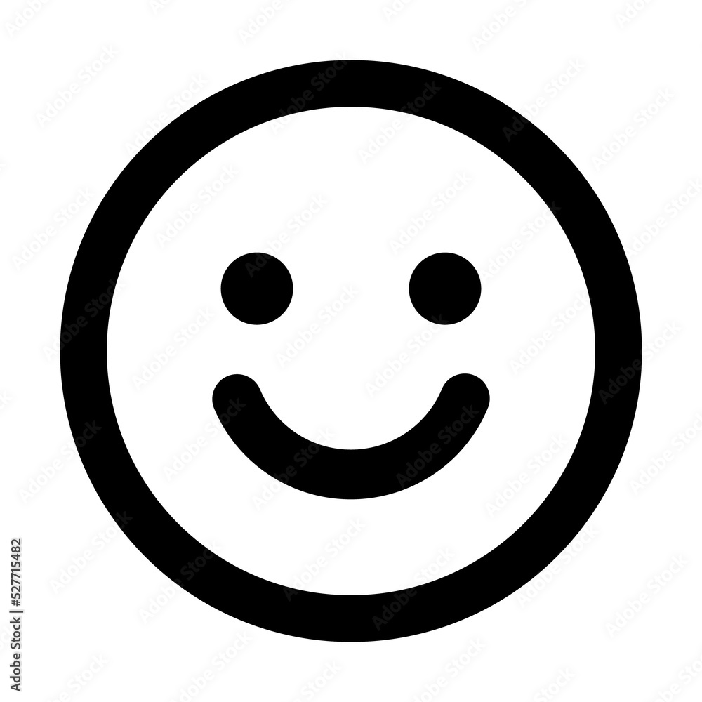 Happy smiley face or emoticon line art icon for apps and websites with ...
