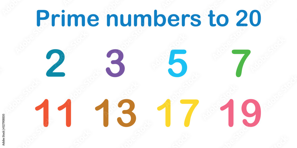 prime numbers to 20 chart in mathematics Stock Vector | Adobe Stock