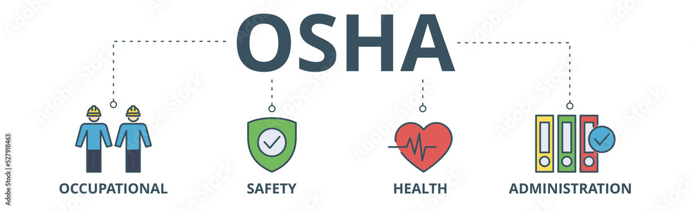 OSHA banner web icon vector illustration concept for occupational ...
