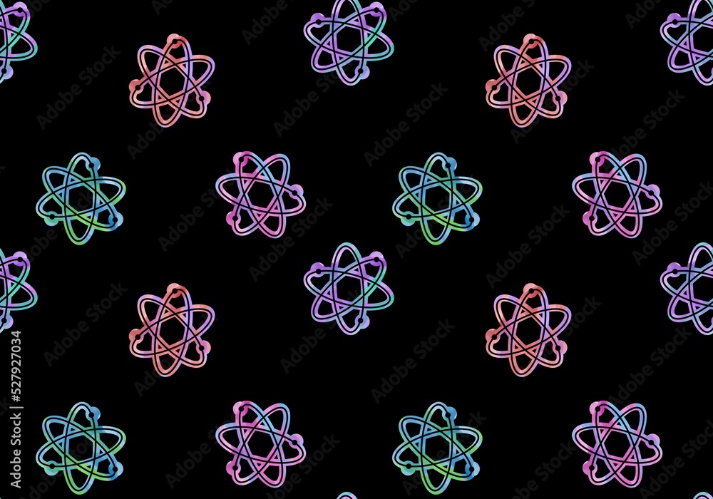 Back to school seamless cartoon atom pattern for kids and wrapping ...