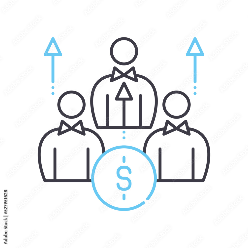 resourse allocation line icon, outline symbol, vector illustration ...