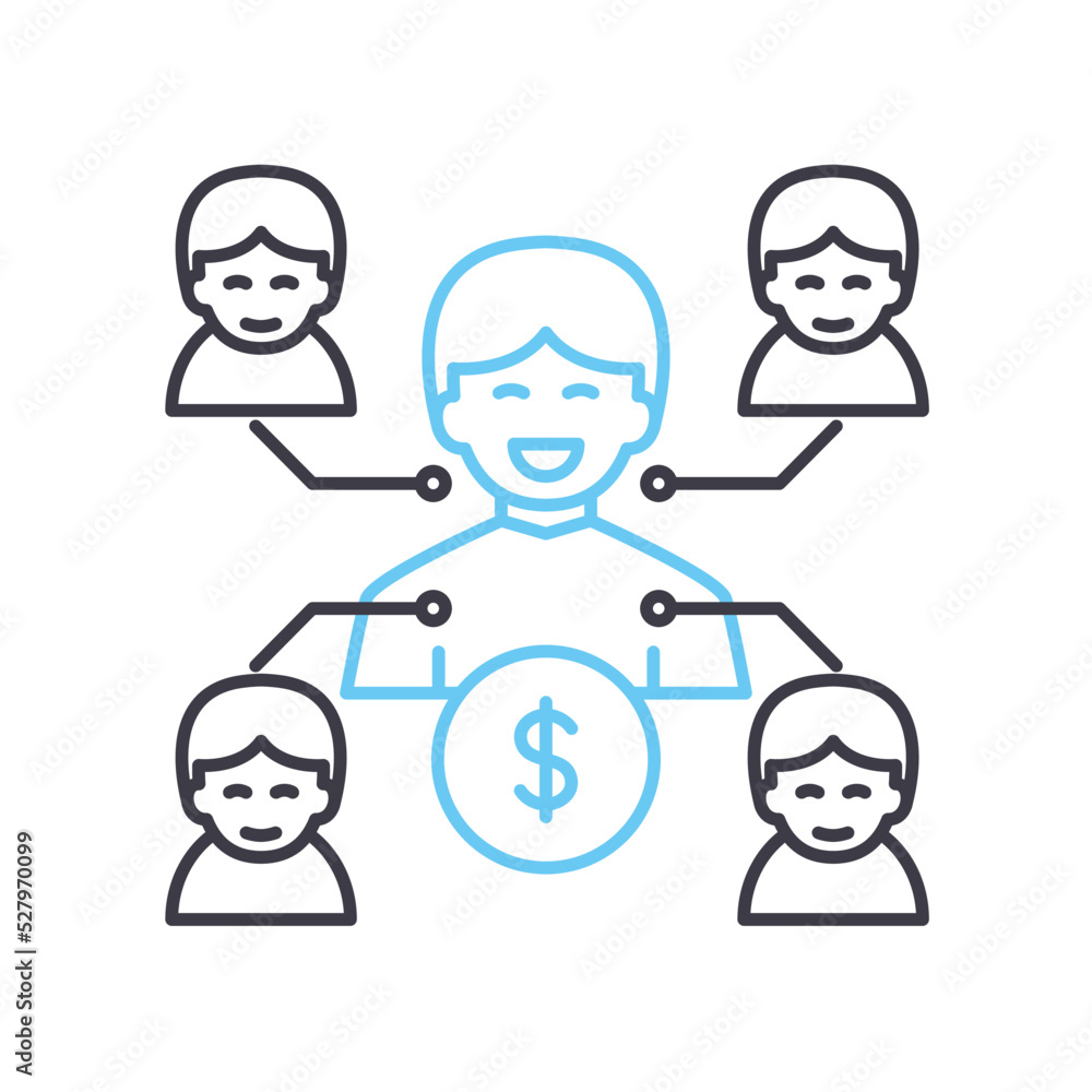 syndicate line icon, outline symbol, vector illustration, concept sign ...